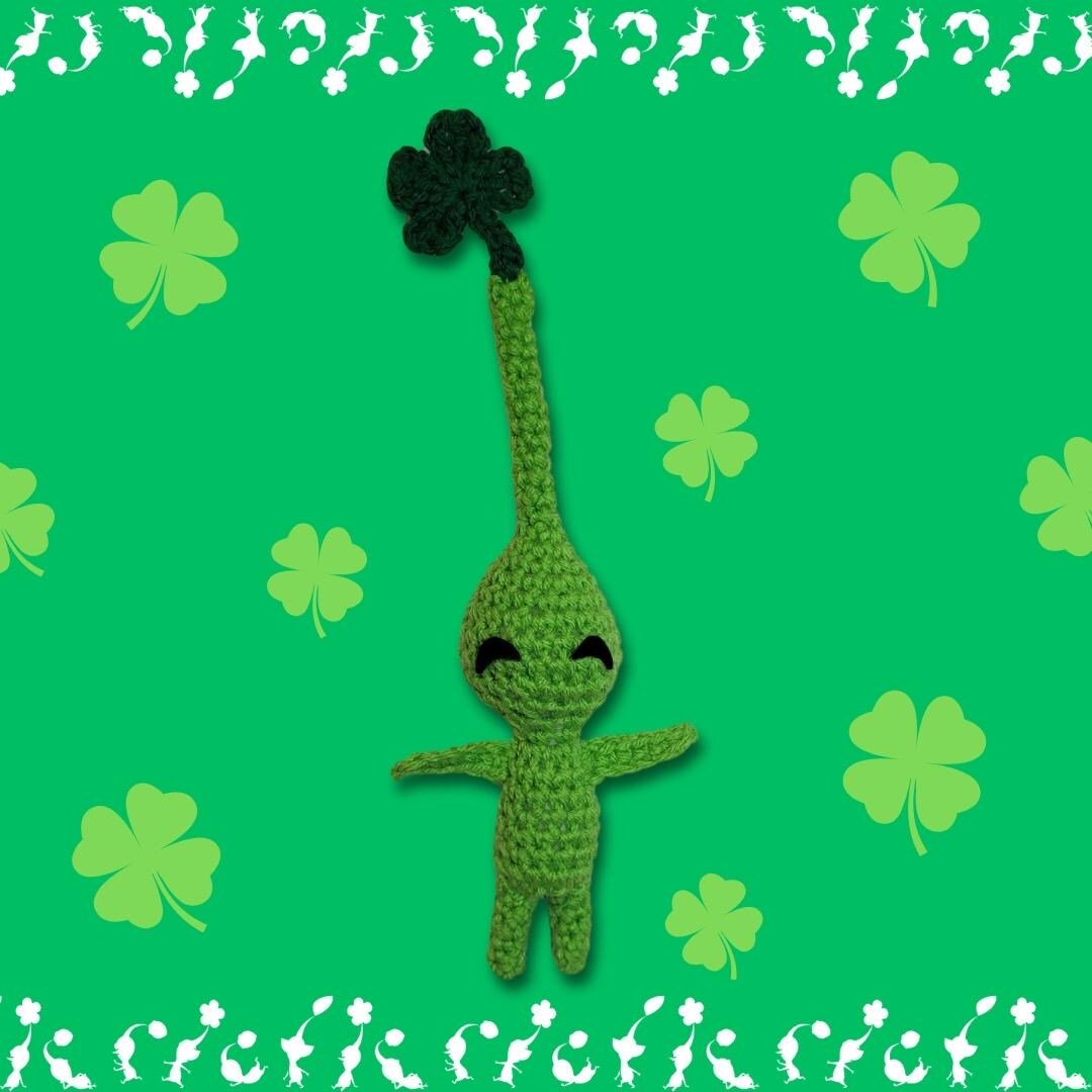 Handmade Green Pikmin Inspired Crochet Plush With 4 Leaf Clover – St ...