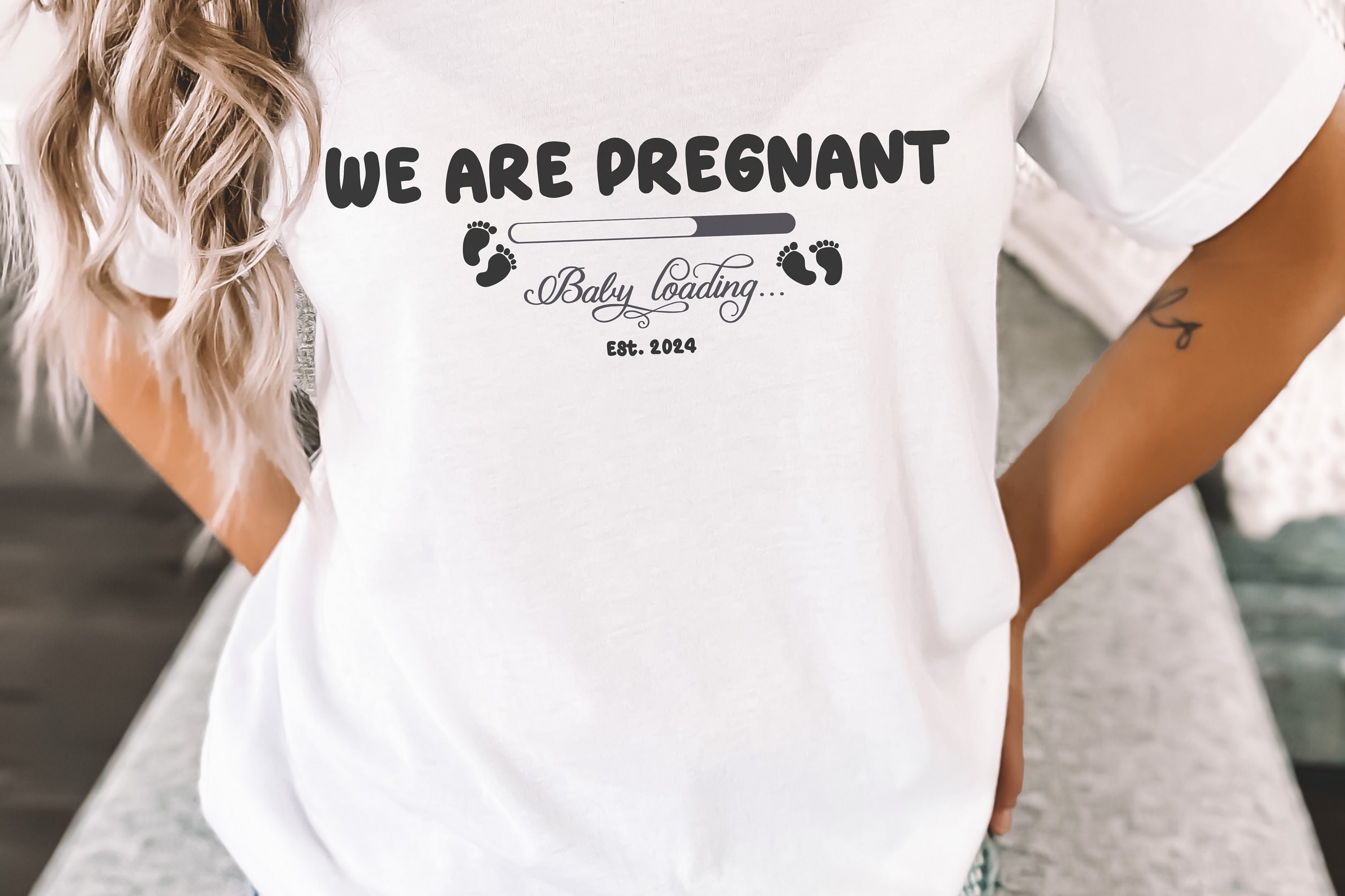 We Are Pregnant Baby Loading Shirt (2024), Pregnancy Announcement Shirt ...