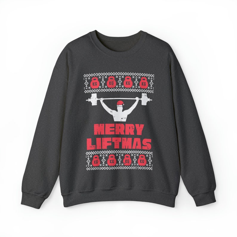Merry Liftmas Christmas Sweater, Funny Christmas Sweater Crewneck ...