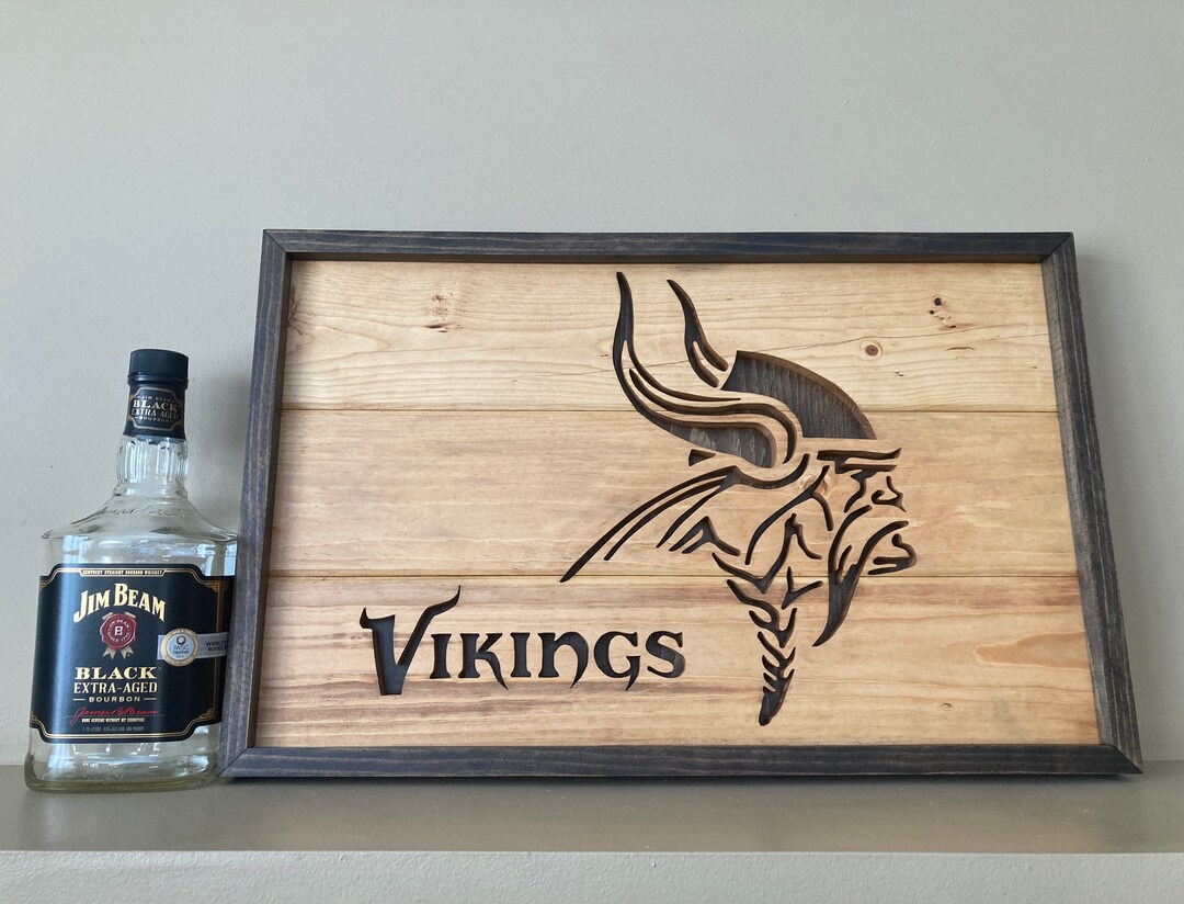 Custom Handmade Minnesota Vikings Wood Sign, Tongue and Groove Decor ...