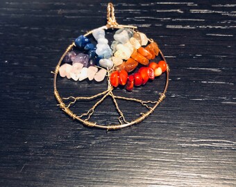 Blue Tree of Life Pendant - Etsy