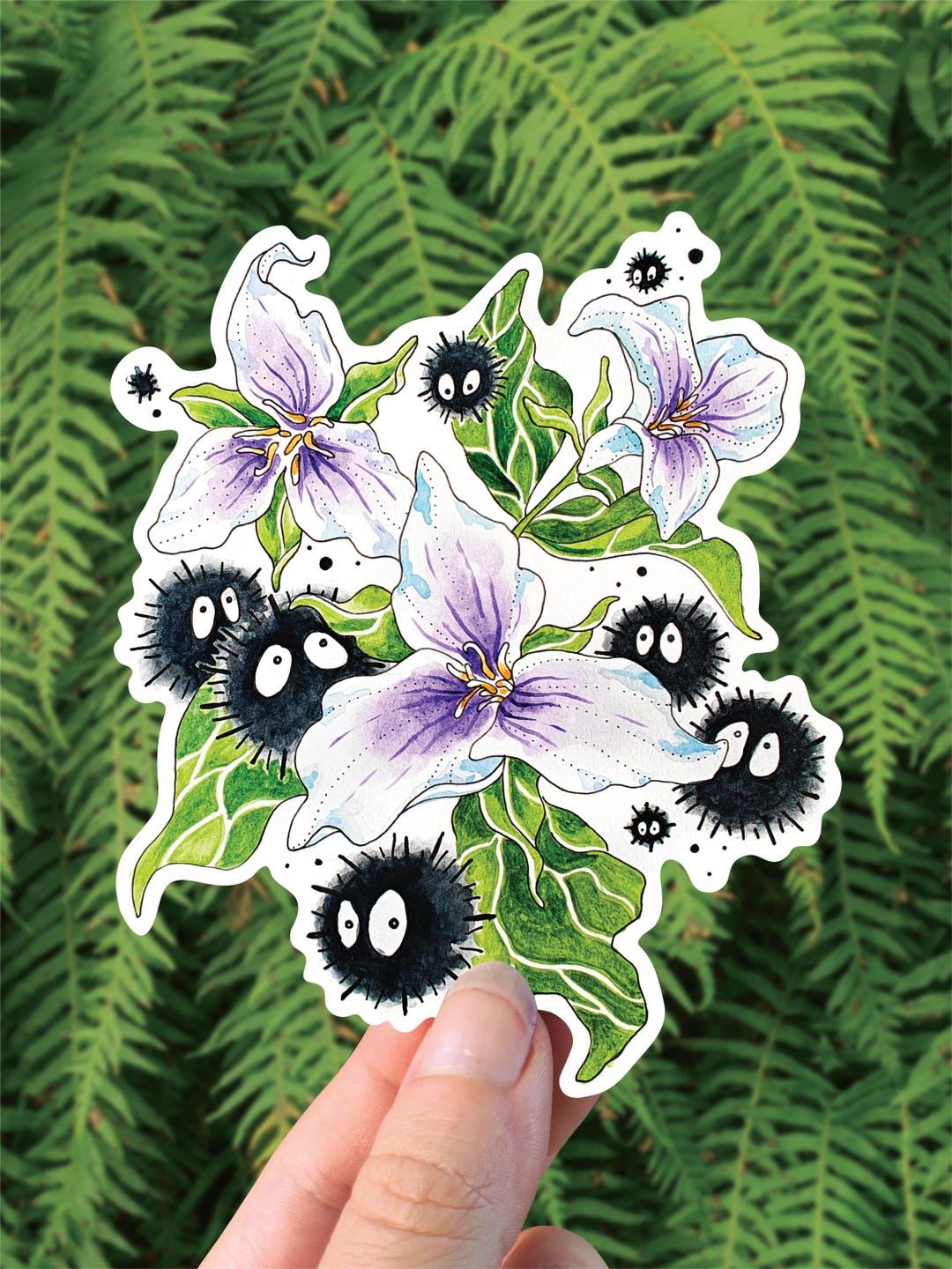 Trillium Soot Sprites - Vinyl Sticker Art - Fantasy Forest Creature ...