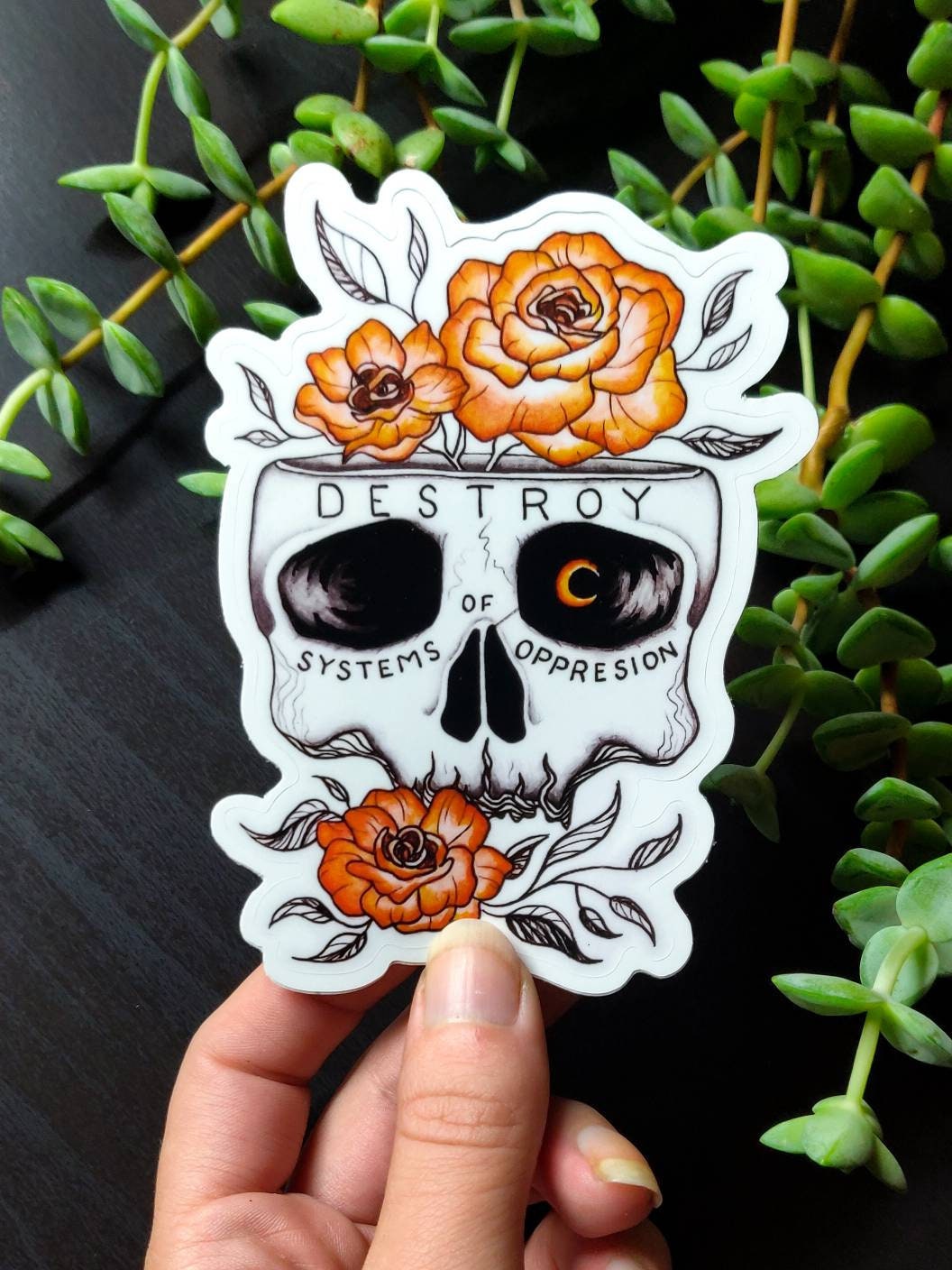 Destroy Systems of Oppression Vinyl Sticker Art BLM Black | Etsy