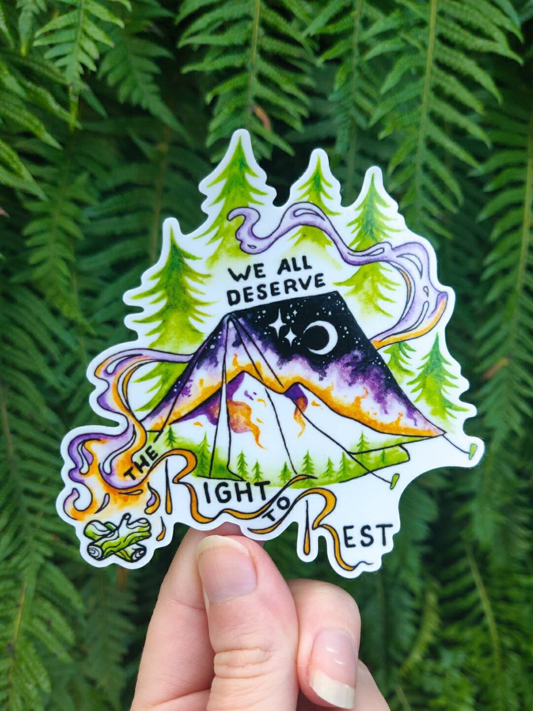 Right to Rest Vinyl Sticker Art Mountain Forest Homeless - Etsy