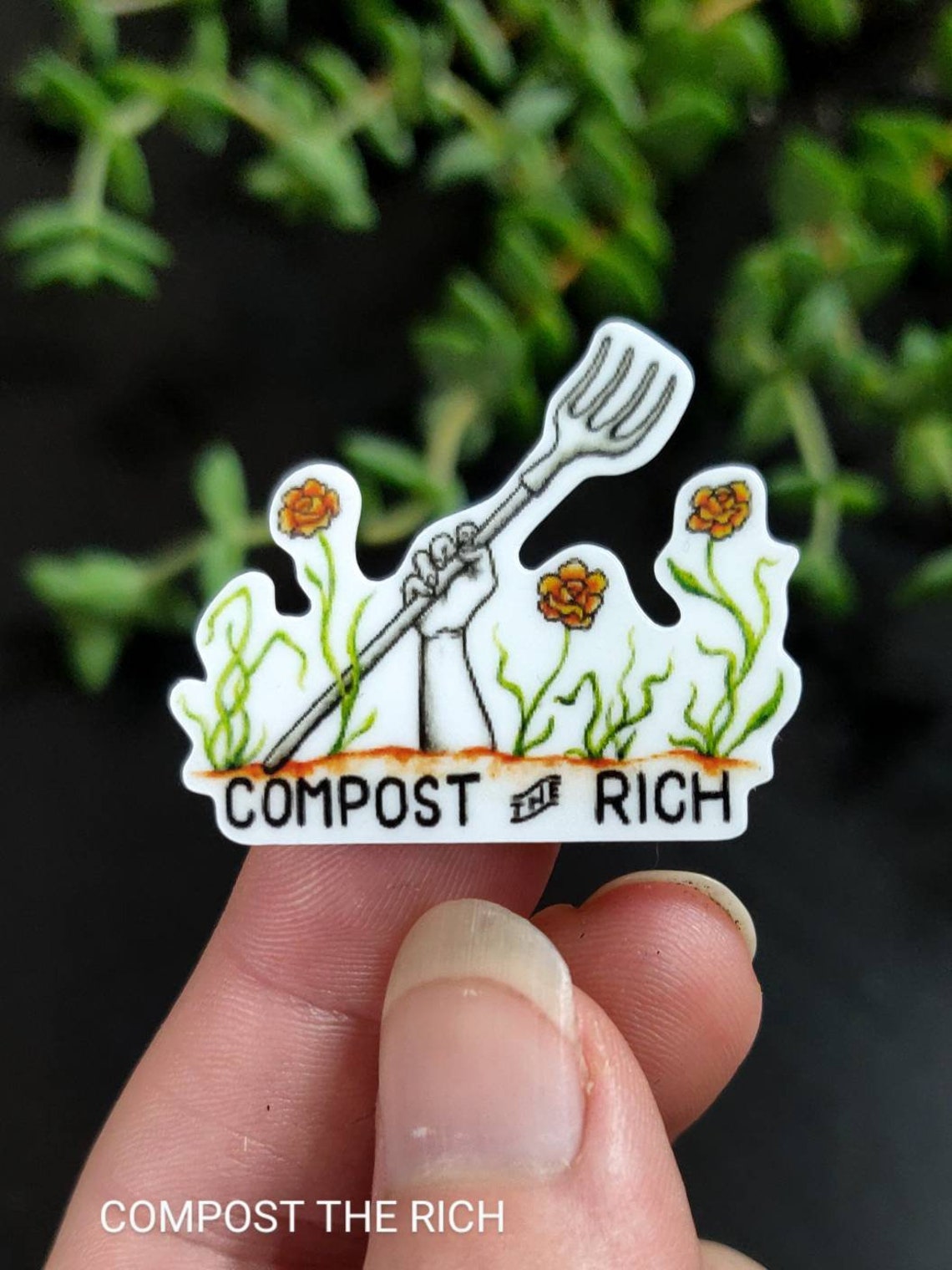 Compost the Rich Vinyl Sticker Art Farmer Activist - Etsy