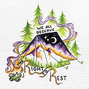 Right to Rest Vinyl Sticker Art Mountain Forest Homeless | Etsy