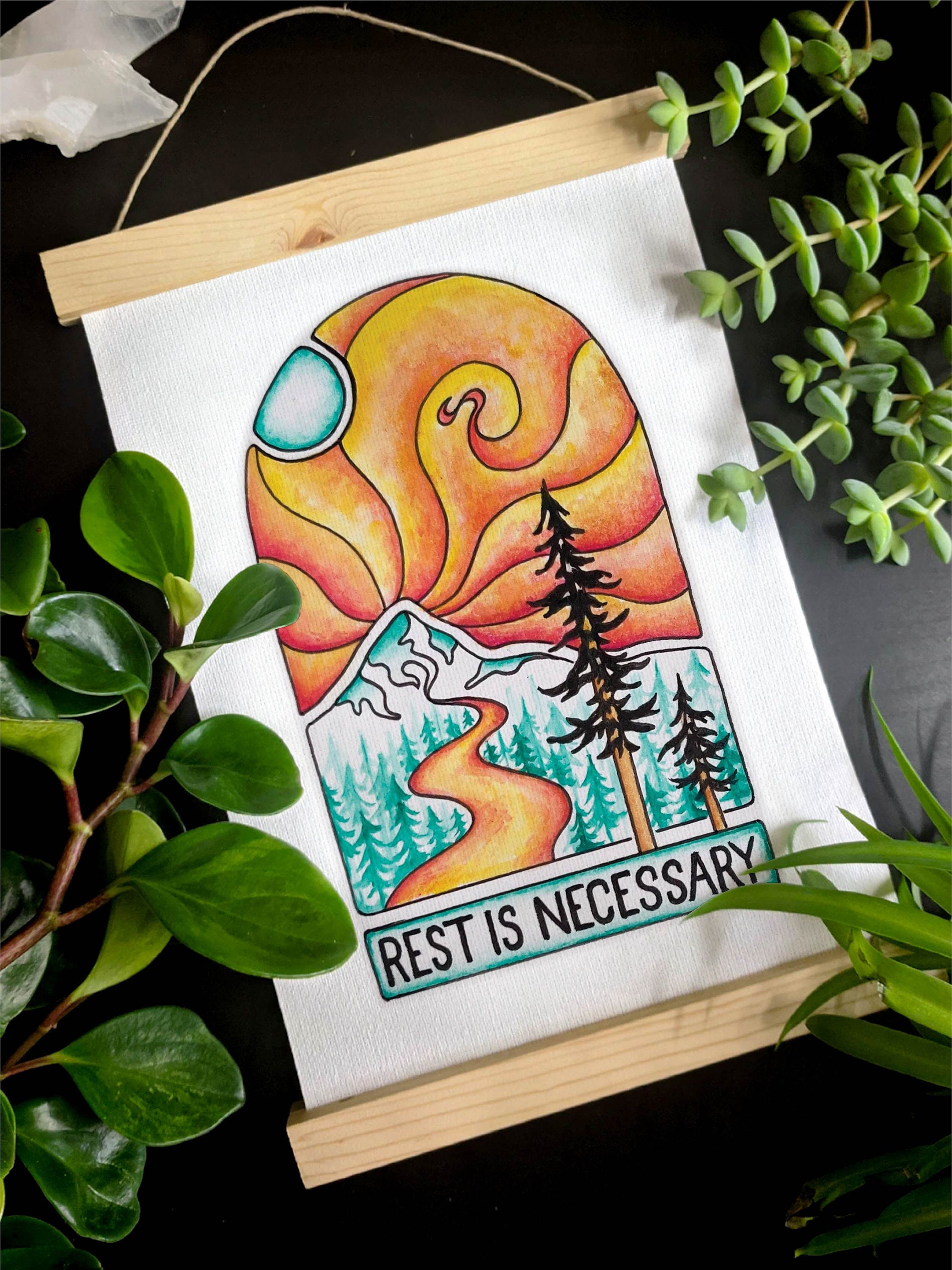 Rest is Necessary Vinyl Sticker Art Hiking Forest Lover - Etsy