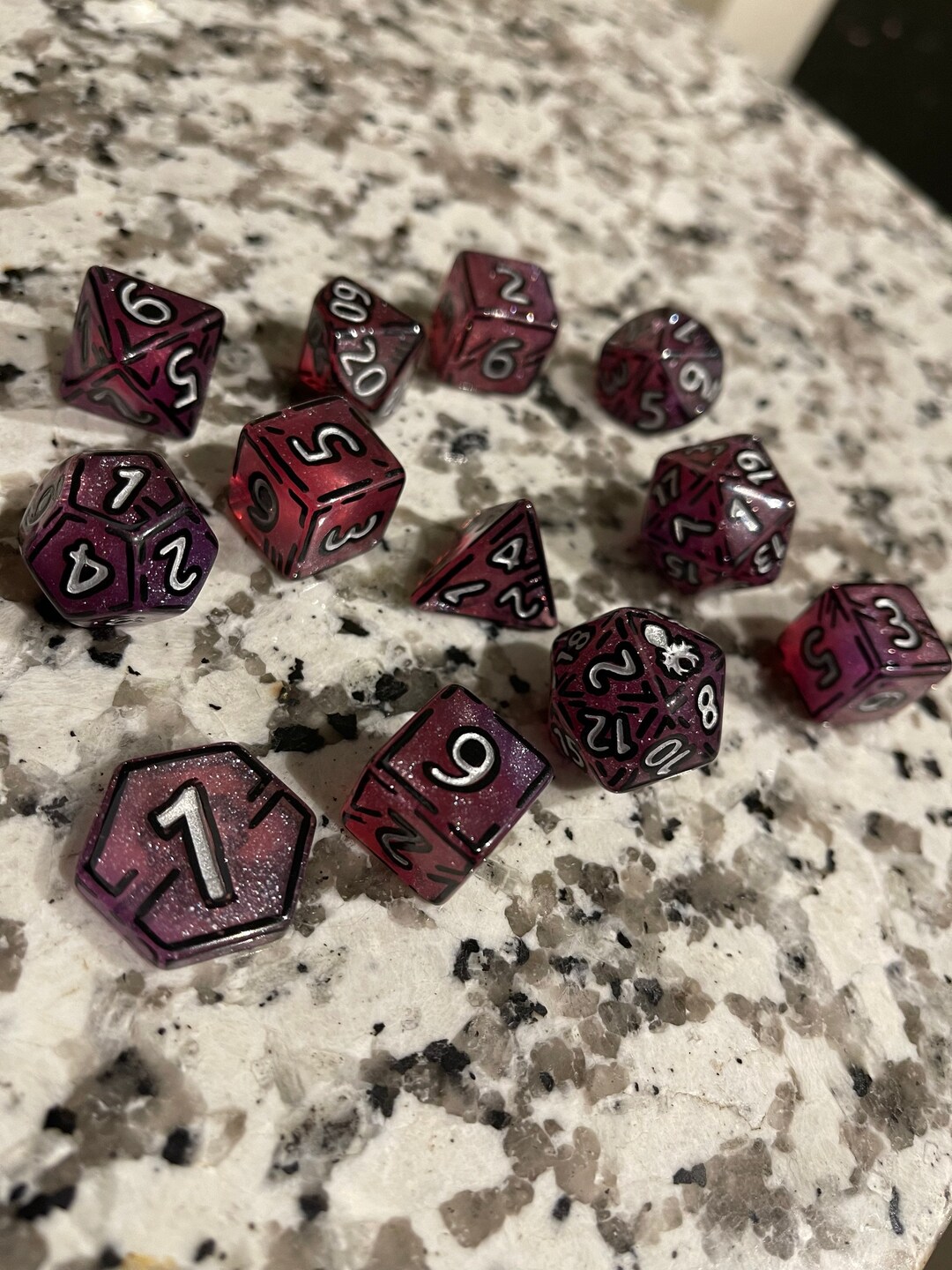 Pink Glitter Dice Set Tiny Tina Borderlands Inspired Dice Dnd/dungeons ...