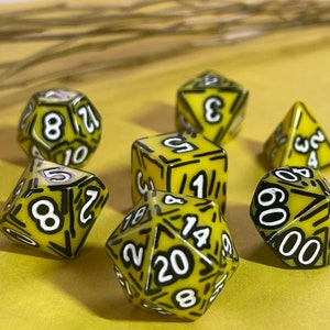 Yellow Borderlands Inspired Dice Dnd/dungeons and Dragons/rpg/hand ...