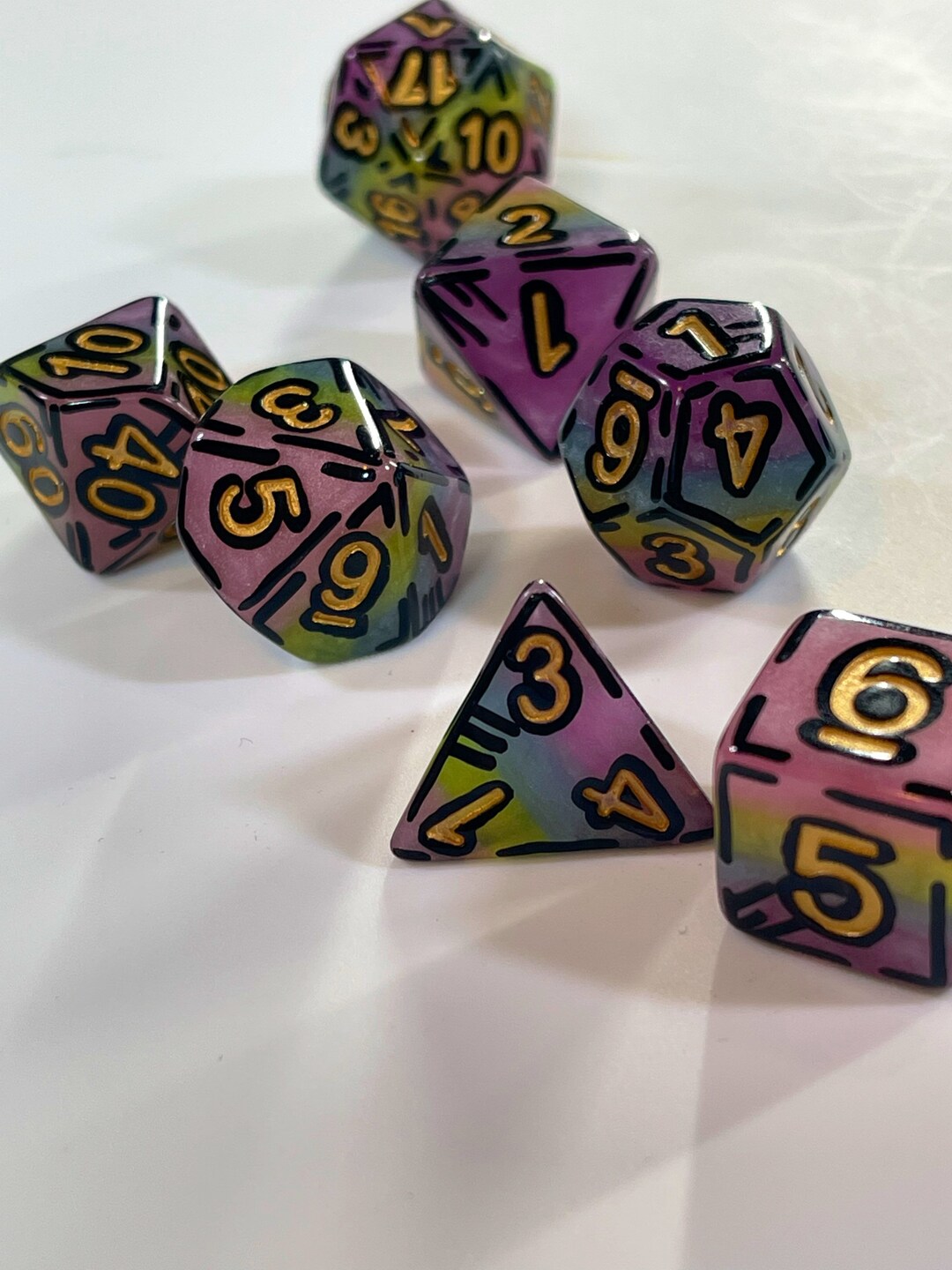 Pastel Rainbow Borderlands Inspired Dice Dnd/dungeons and Dragons/rpg ...