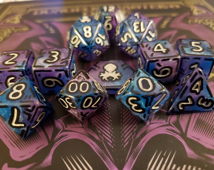 Glitter Galaxy Kraken Dice Borderlands Inspired Dnd GOLD NUMBERS - Etsy