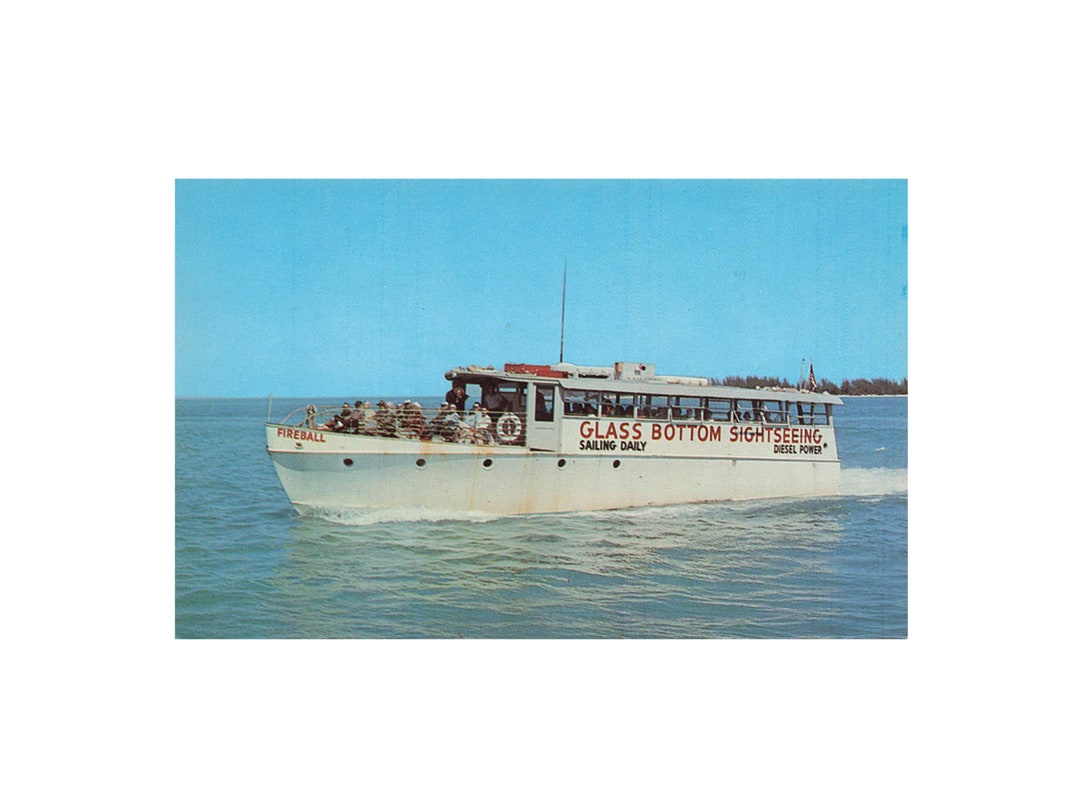 The Fireball, Glass Bottom Boat, Key West, Florida, Postcard - Etsy