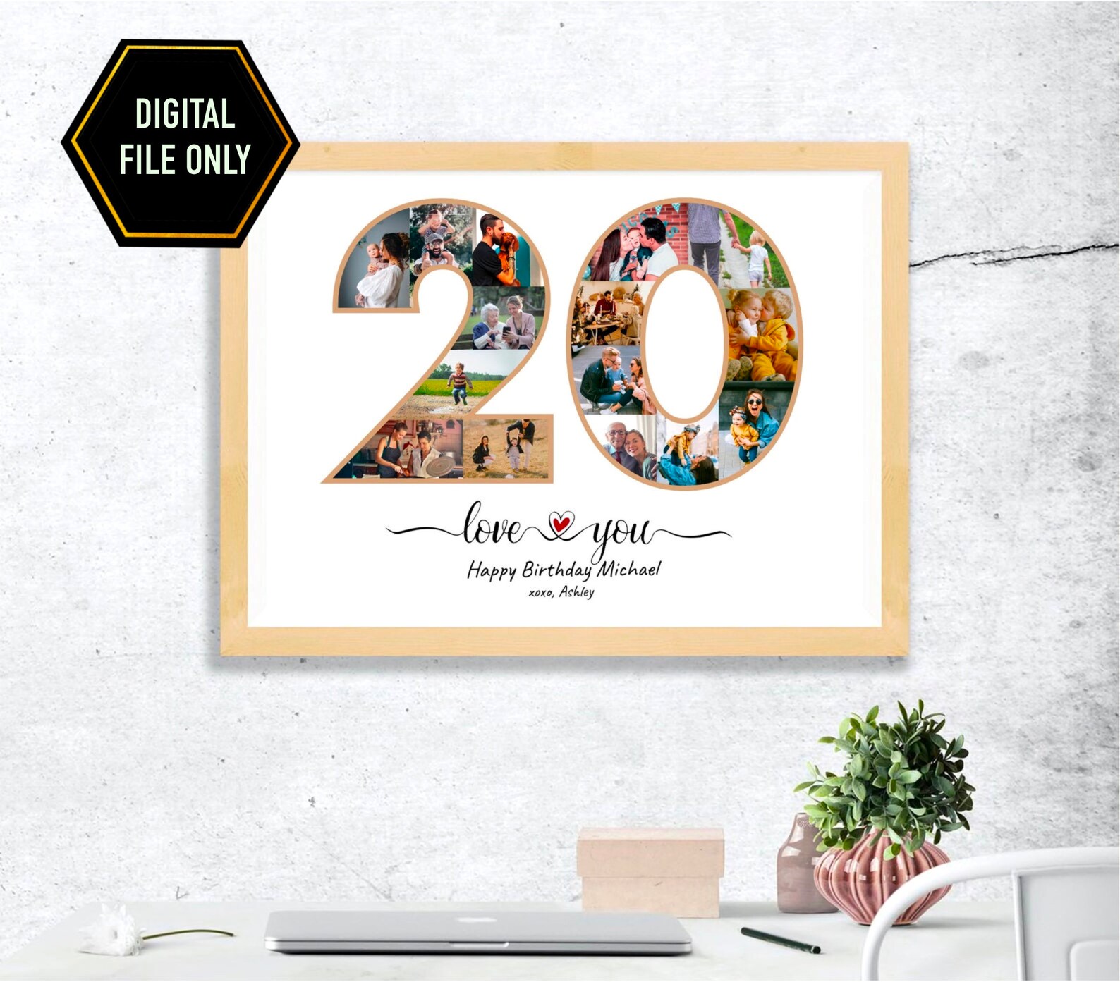 20th Birthday Gift, 20th Photo Collage, 20th Anniversary Gift, 20th ...