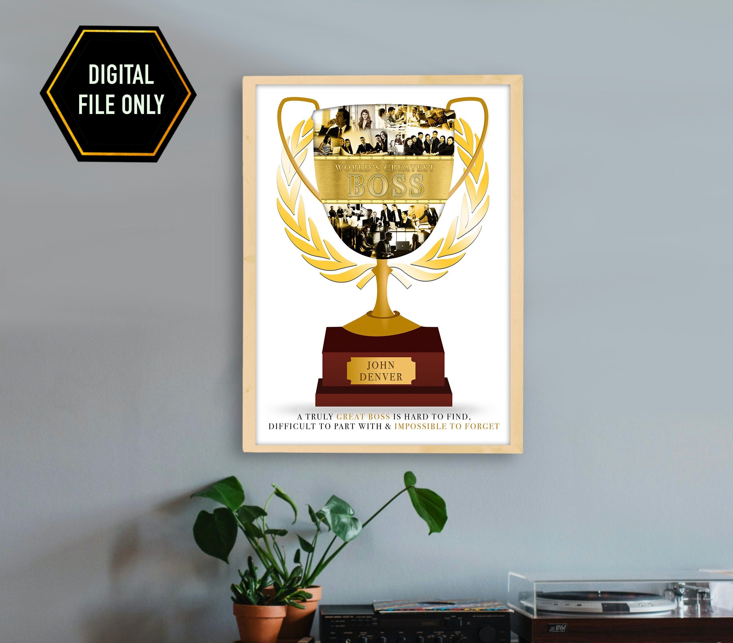 Custom Trophy Photo Collage Gift Boss Photo Collage Employee - Etsy