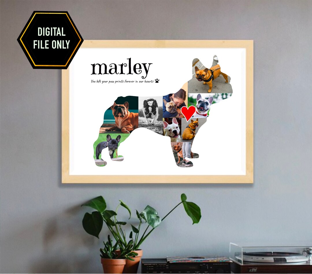 French Bulldog Photo Collage Gift, Personalised Dog Loss Gift, Dog ...