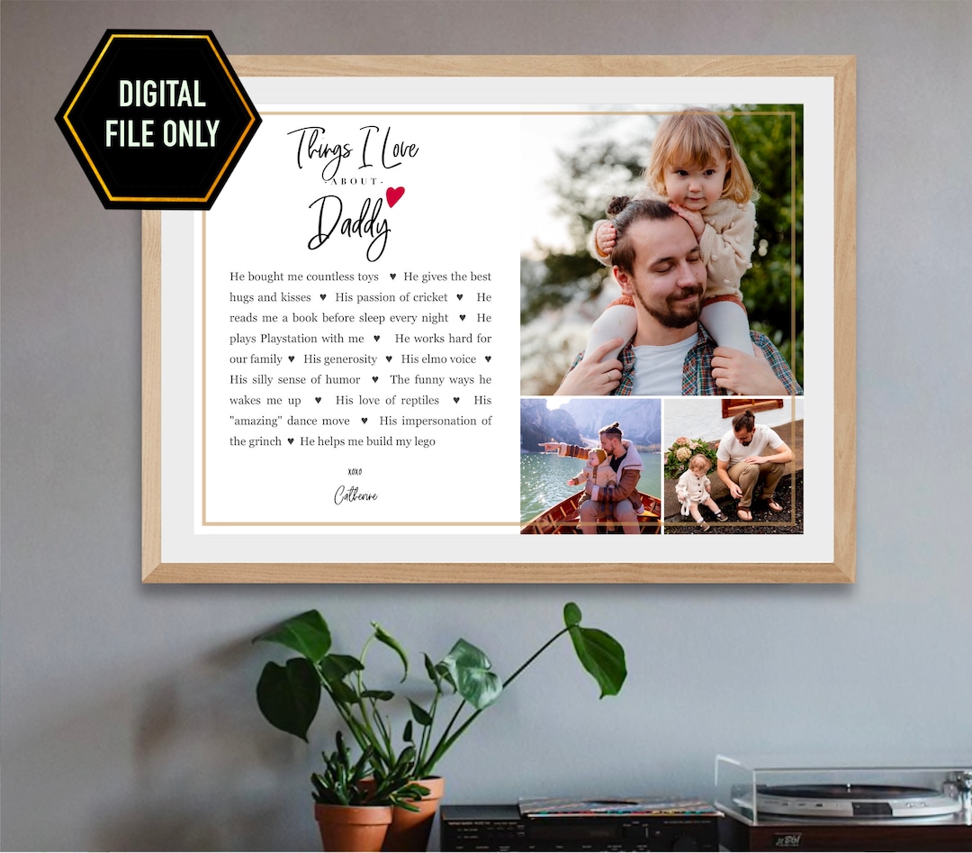 Things We Love About Daddy, Things I Love About Dad, Fathers Day Gift ...