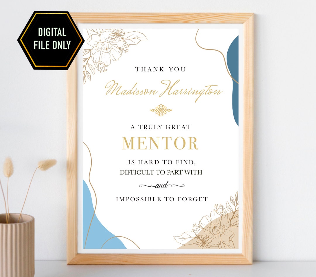 Personalized Mentor Appreciation Gift, Printable Poster (digital File ...