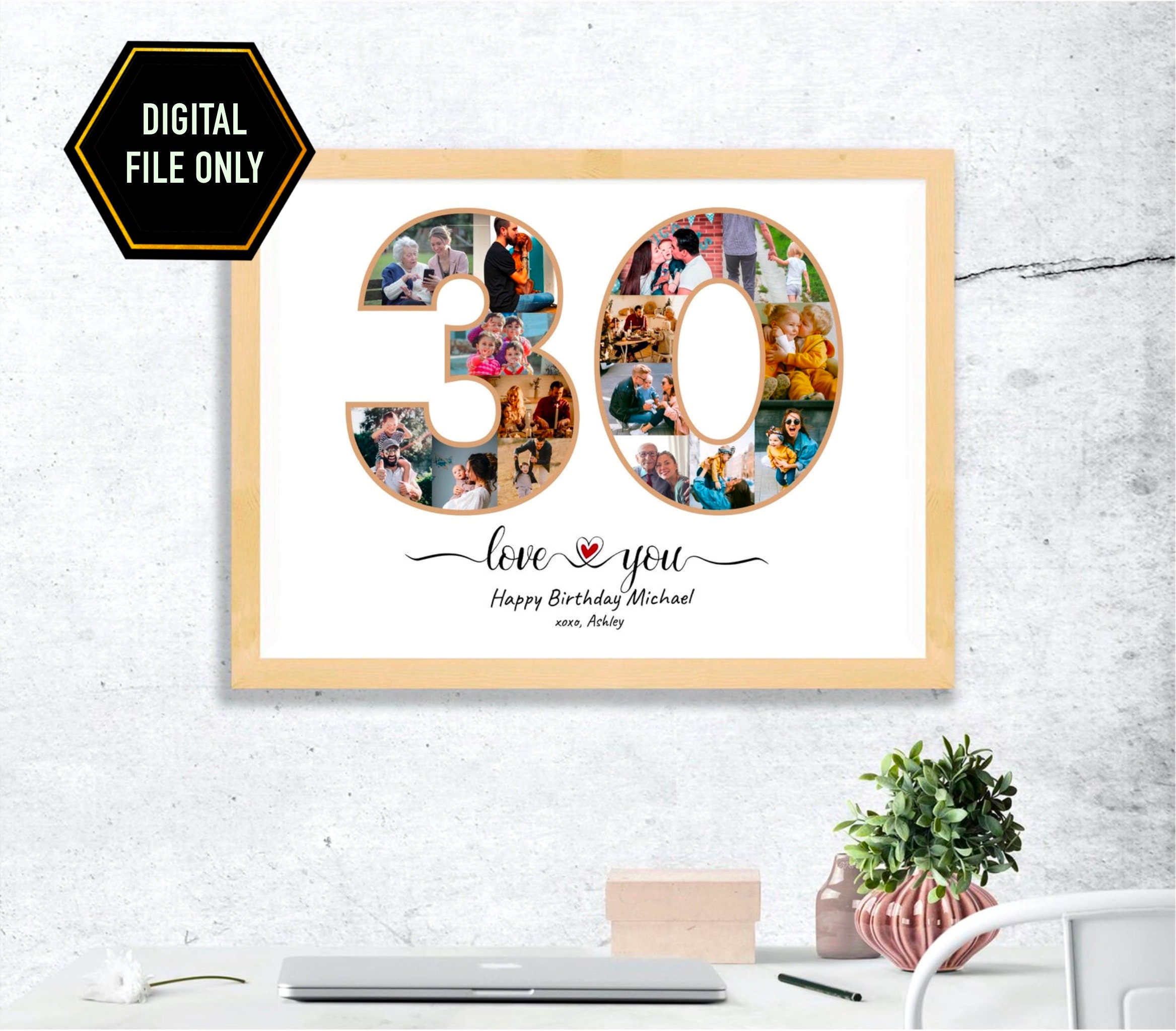 30th Birthday Gift 30th Photo Collage 30th Anniversary Gift - Etsy ...