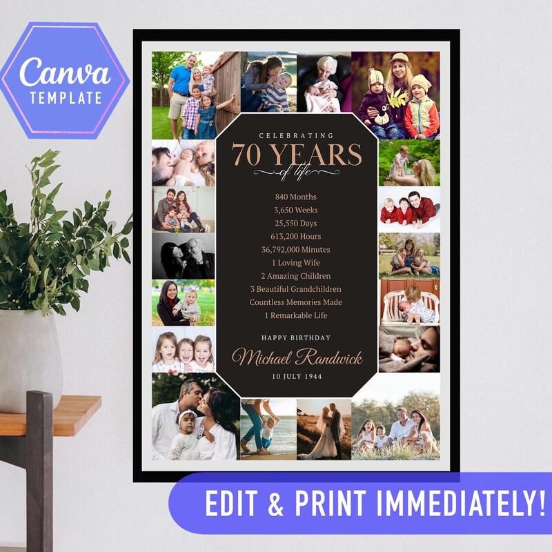 70th Photo Collage - Etsy