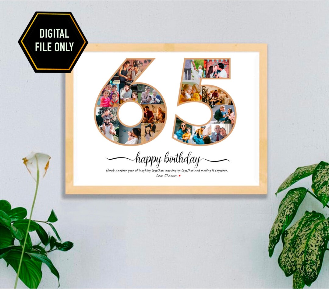 65th Birthday Gift, 65th Photo Collage, 65th Anniversary Gifts, 65th ...
