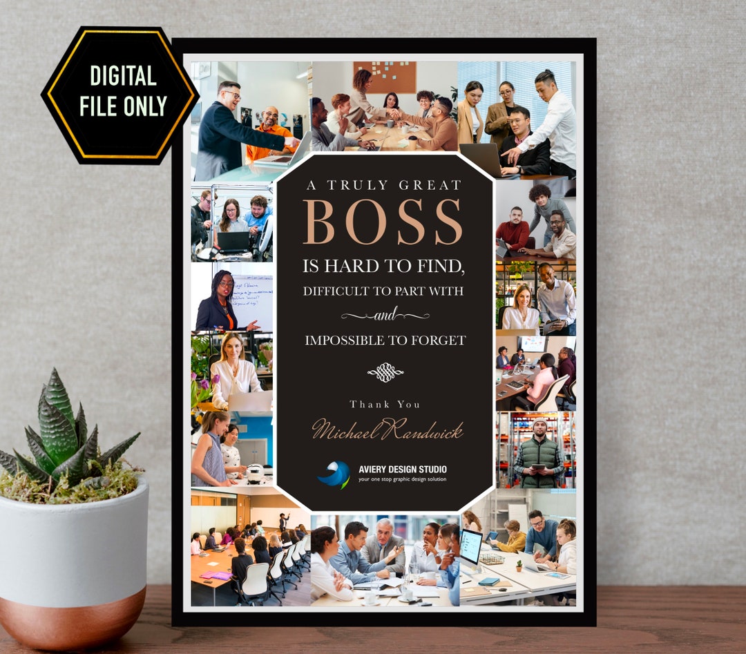 Boss Birthday Gift, Boss Photo Collage, Boss Gift, Boss Present, Boss ...