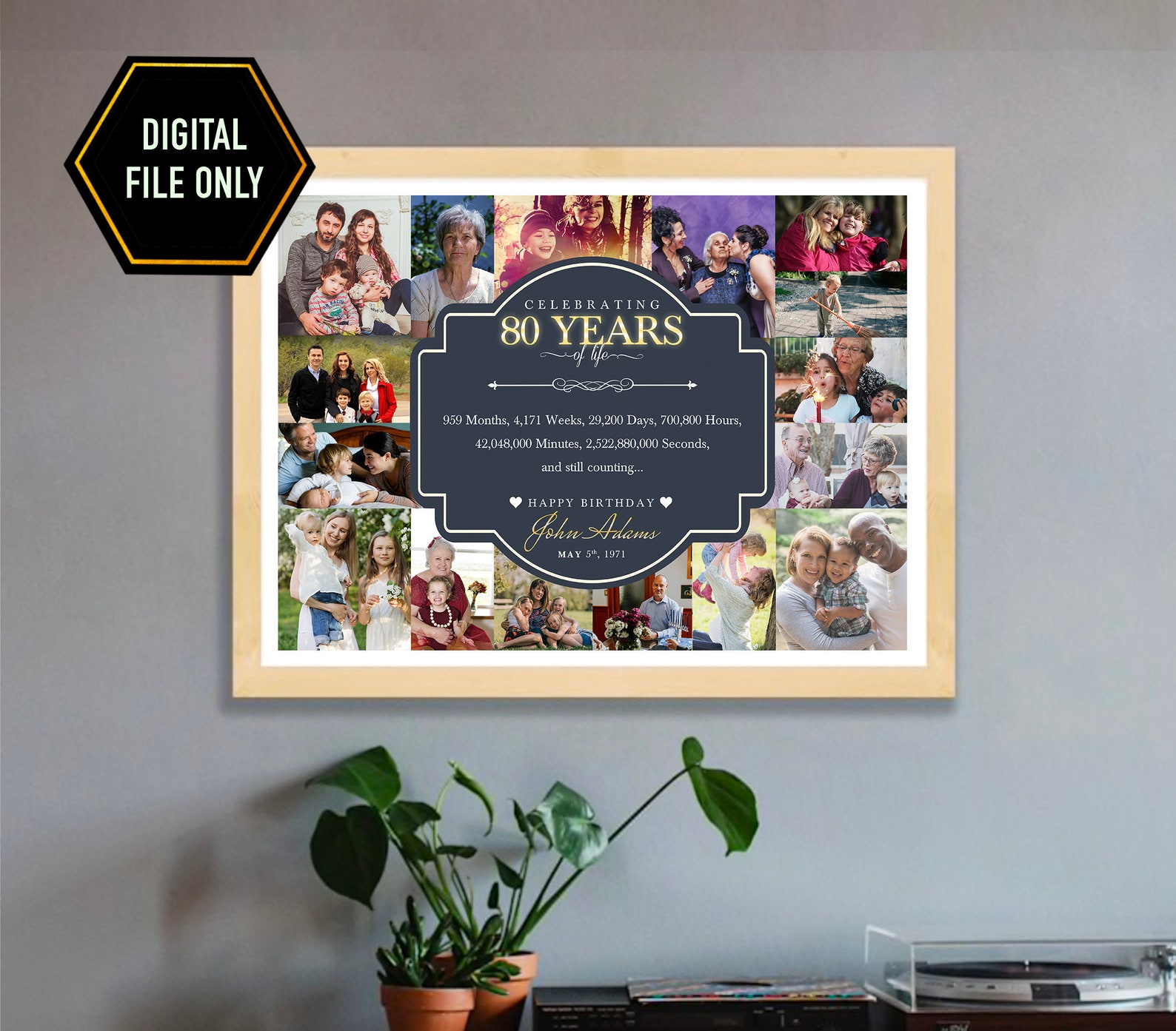 80th Birthday Gift 80th Photo Collage 80th Bday Ideas 80th - Etsy