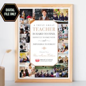 Teacher Farewell Gift, Teacher Photo Collage, Teacher Gift, Teacher ...