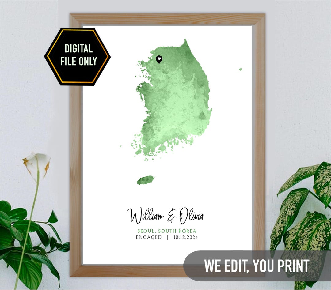 Customised Watercolor Map, Wedding Location Map, Personalised ...