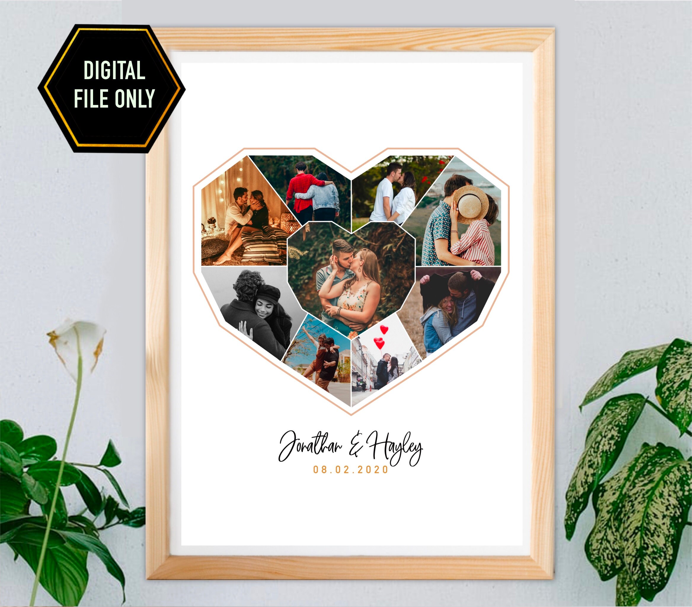 Wedding Anniversary Gifts, Heart Photo Collage, 1st 2nd Anniversary ...