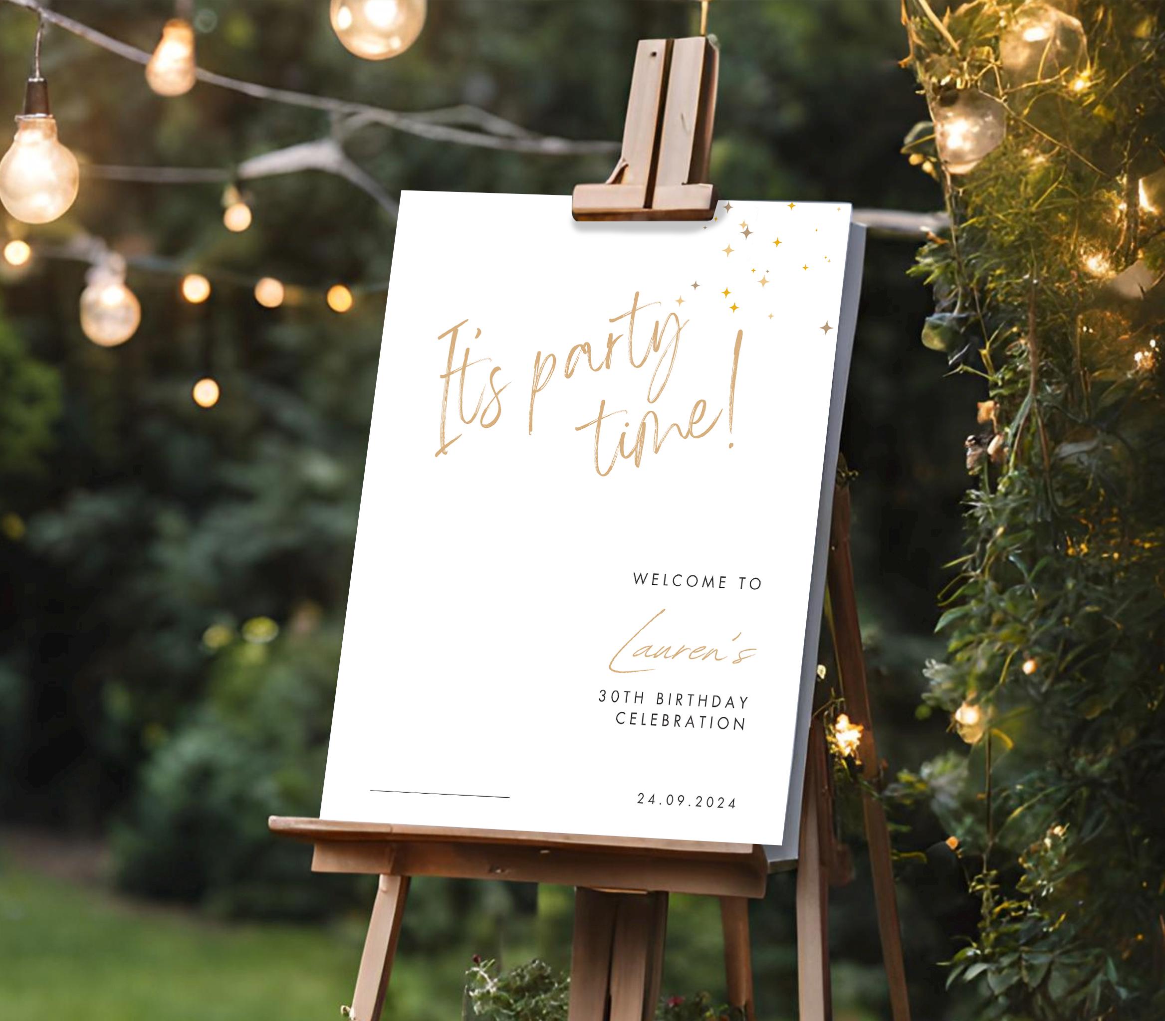 Birthday Welcome Sign It's Party Time Editable Any Age Template | Edit ...