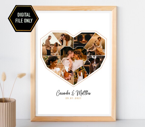 Wedding Anniversary Gifts Heart Photo Collage 1st 2nd | Etsy