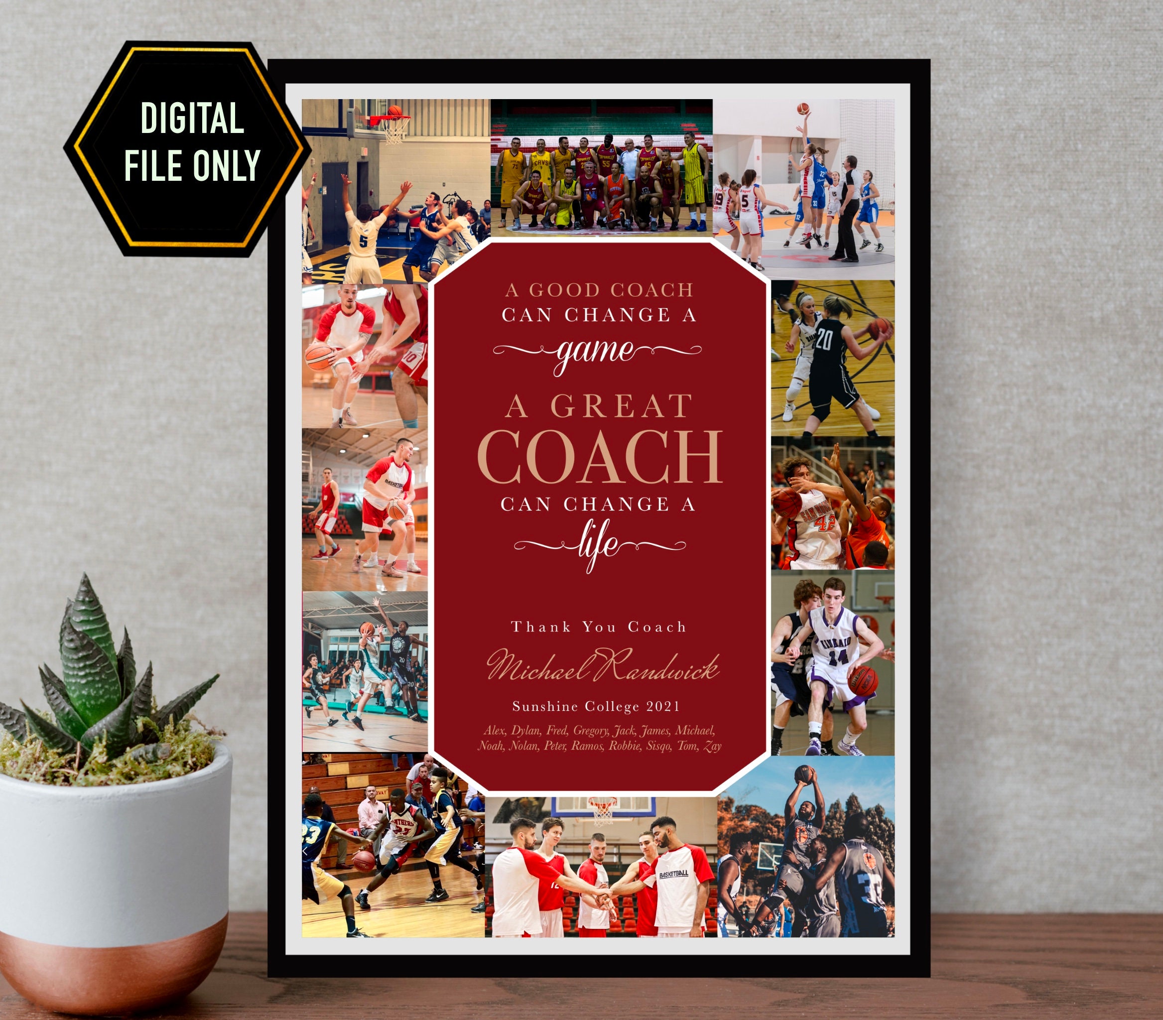 Coach Retirement Gift Coach Photo Collage Coach Gift Coach - Etsy Australia