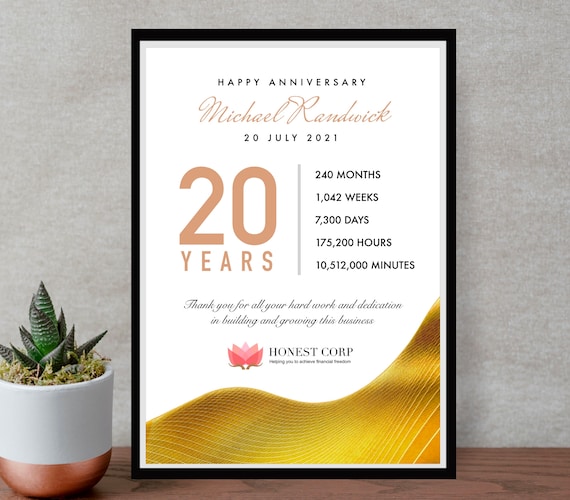 Happy 20th Work Anniversary Images