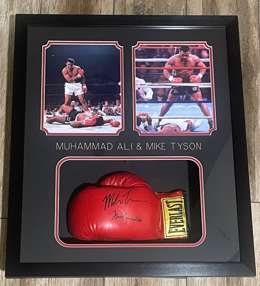 Muhammad Ali & Mike Tyson Dual Signed Framed Boxing Glove Shadow Box ...