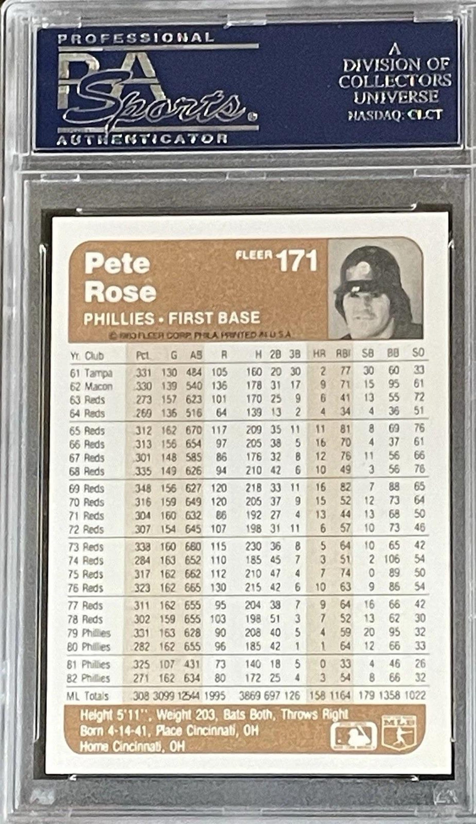 1983 FLEER #171 Pete Ross Phillies Gem Mint Psa 10 - Etsy