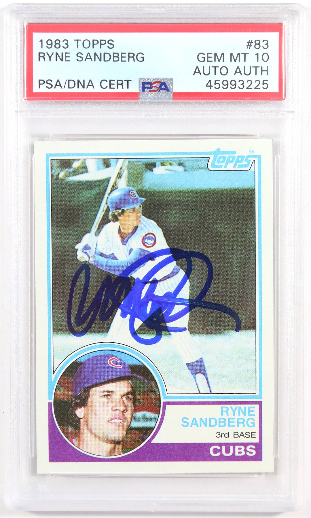 1983 Topps Ryne Sandberg Signed Rookie Autograph Rare Vintage Baseball ...