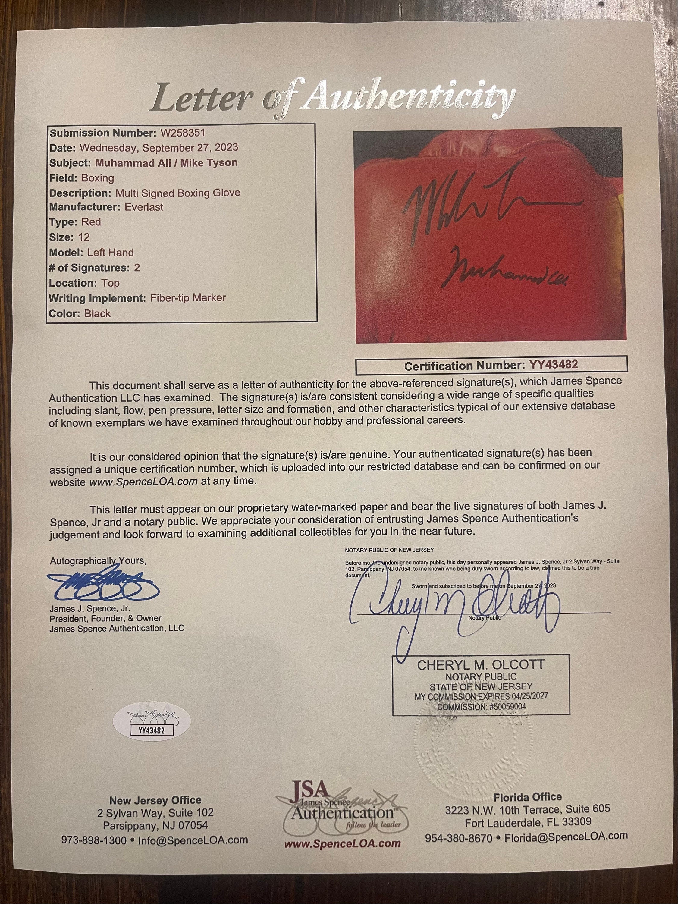 Muhammad Ali & Mike Tyson Dual Signed Framed Boxing Glove Shadow Box ...