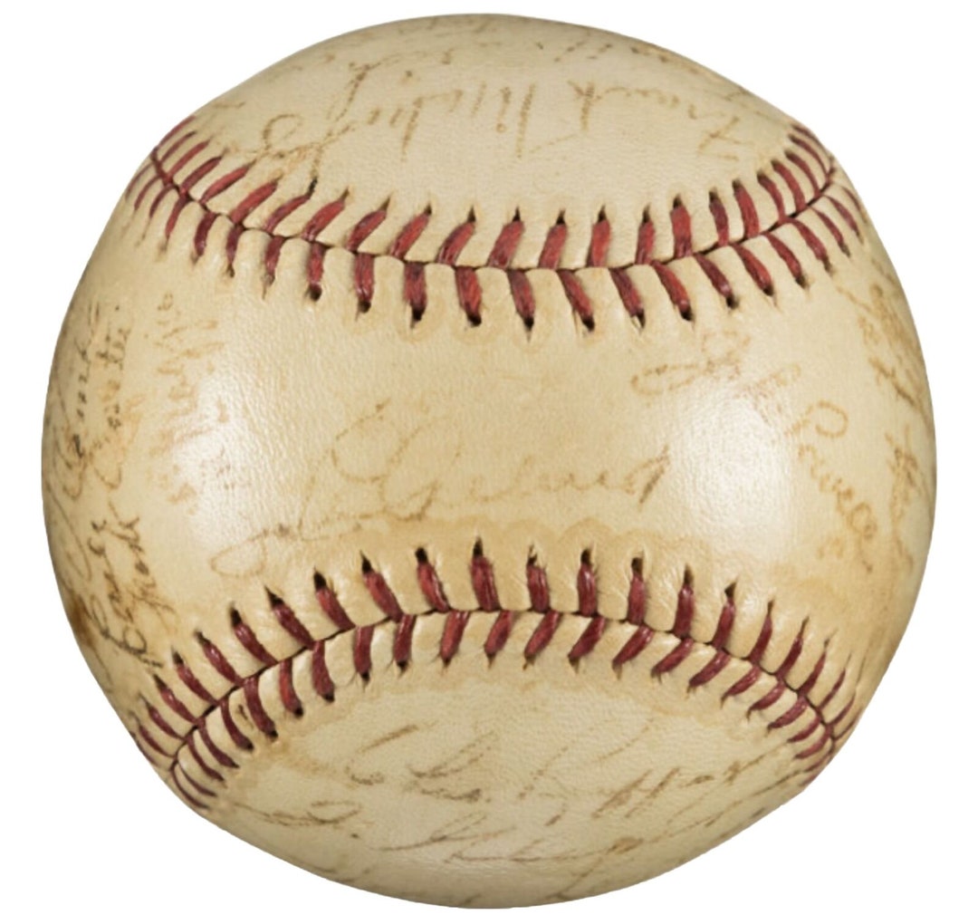 1938 Lou Gehrig New York Yankees World Series Champions Signed Baseball ...