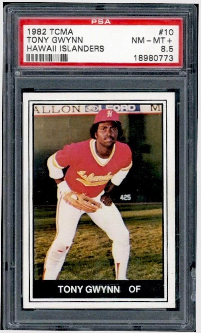 1982 TCMA Tony Gwynn #10 Hawaii Islanders RC Rookie Sharp Corners PSA 8 ...