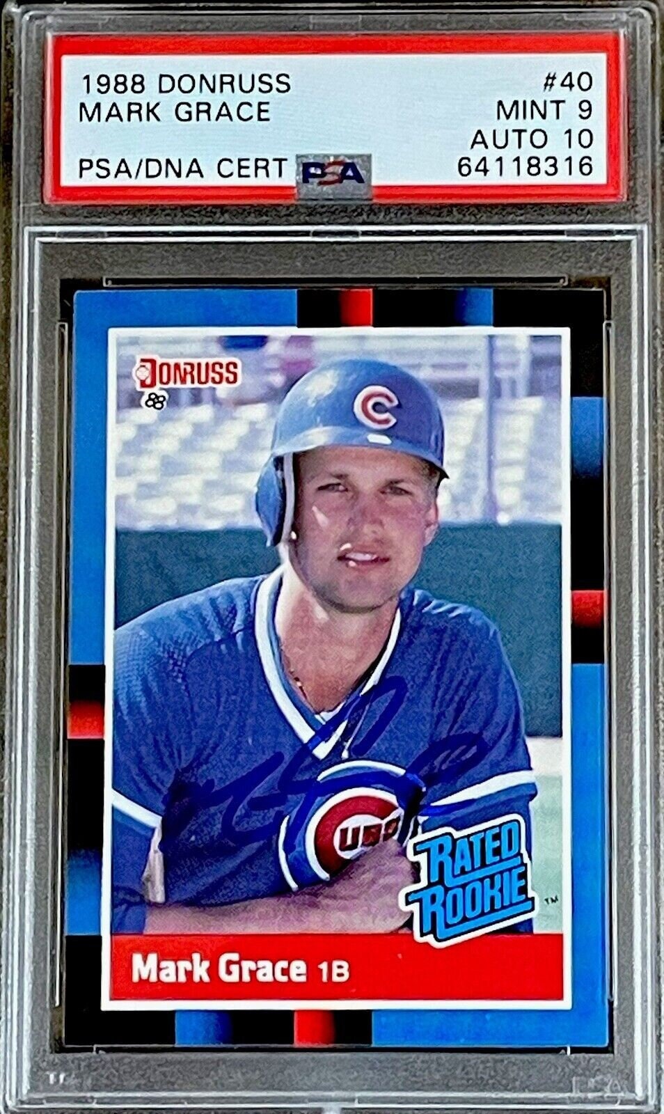 1988 Donruss 40 Mark Grace Cubs Signed Rookie Card RC PSA 10 Auto gracie - Etsy UK