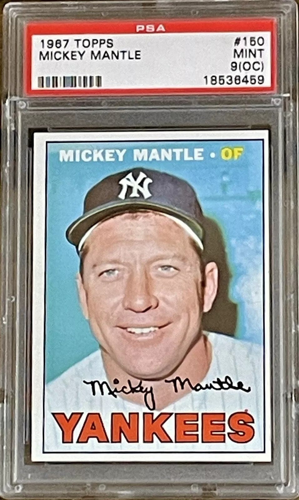 1967 Mickey Mantle Topps 150 Original Baseball Card Graded PSA 9 Oc - Etsy