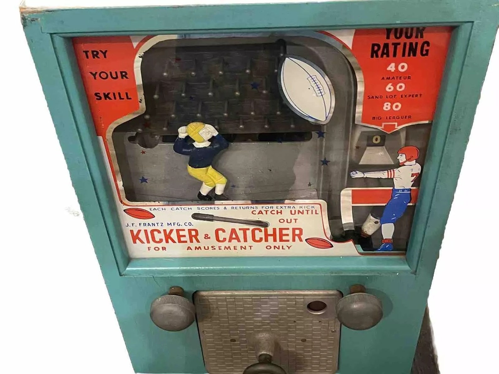 1940’s Kicker & Catcher Antique Football Coin-op Game All Original Man ...