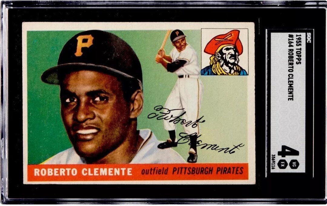 1955 Topps #164 Roberto Clemente Rookie Card RC Nicely Centered Vivid ...