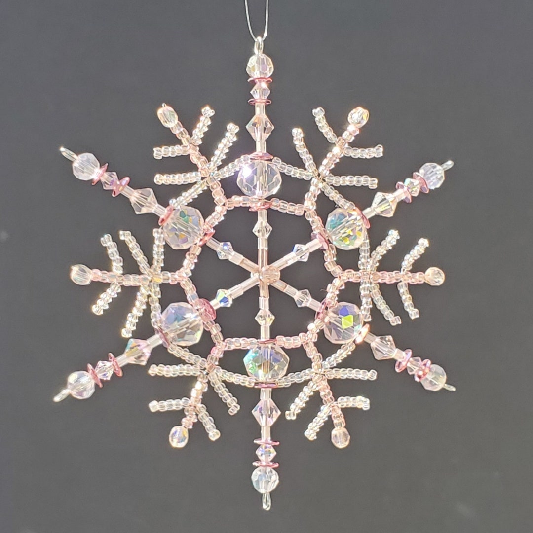 Pink Ice Crystal Snowflake Ornament Suncatcher - Etsy