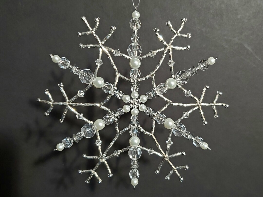 Silver Ice Crystal Snowflake Ornament Suncatcher - Etsy