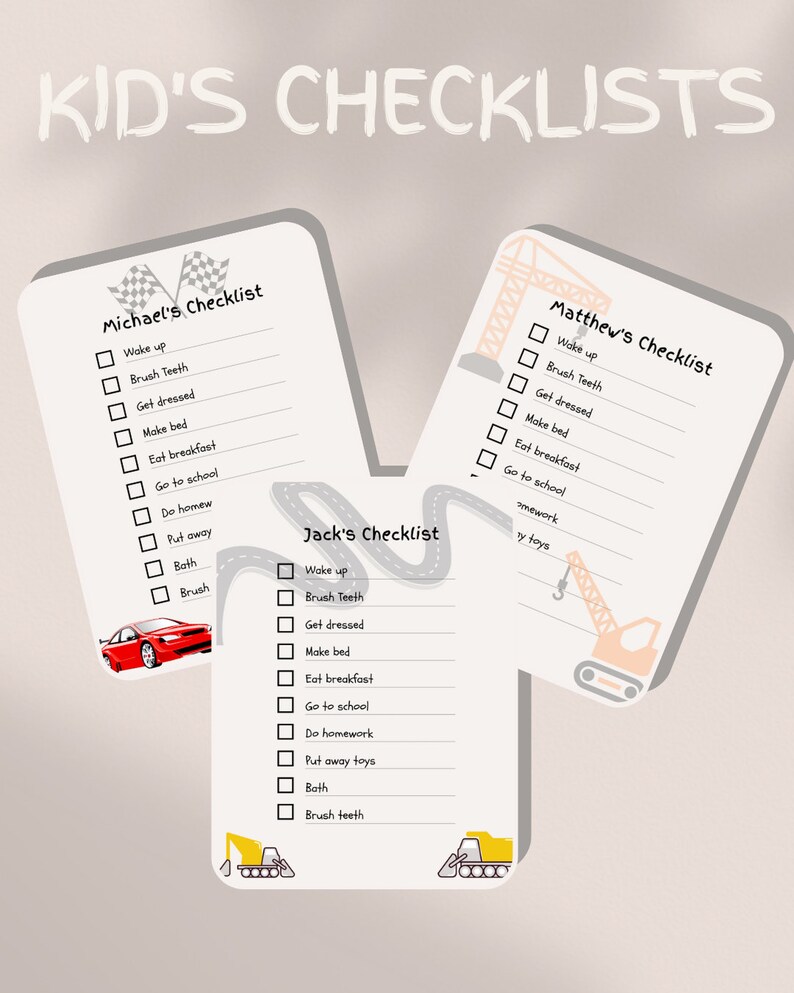 Kids Checklist Schedule Printable Editable Chore Chart - Etsy