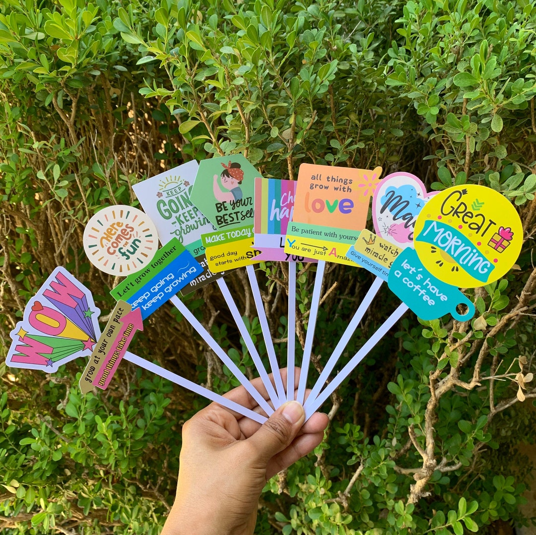 Plastic Plant Markers, Funky Decor Aesthetic, Plant Labels, Herb Stakes ...