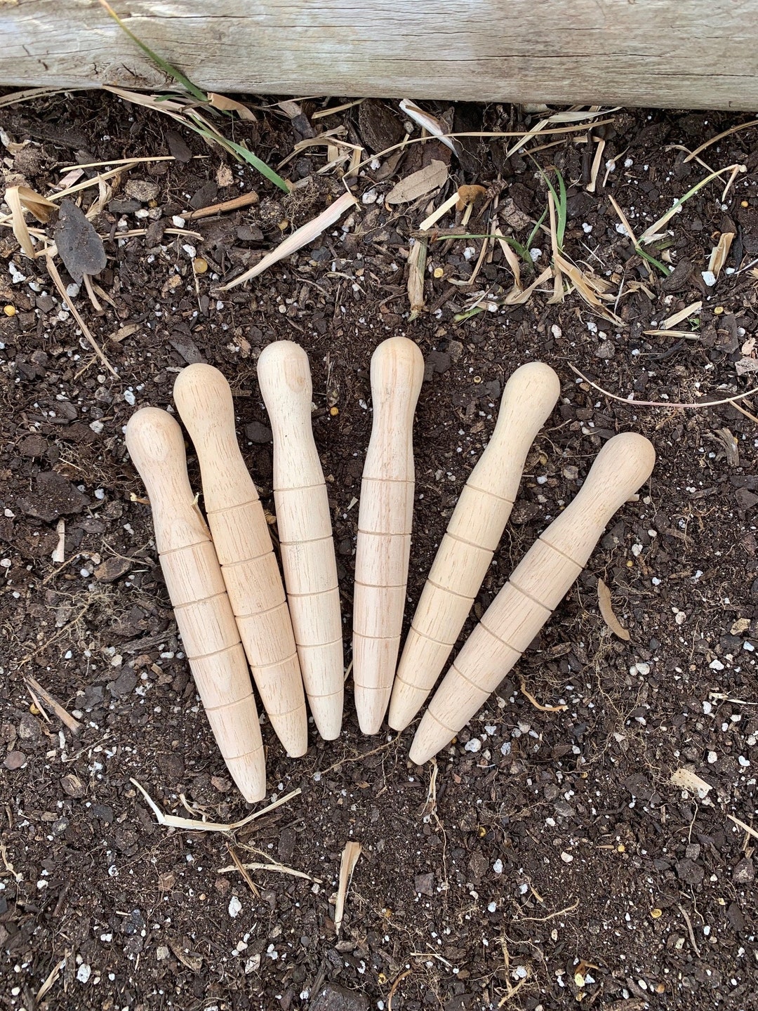 Bulb Planter, Garden Bibber, Garden Dibbler, Wood Plant Marker, Garden ...