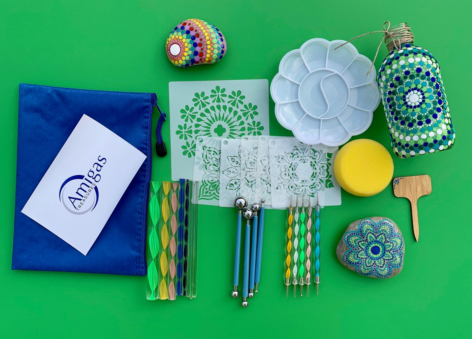 Mandala Tools, Dotting Tools, Rock Painting Kit, Stencils, Paint Kit ...