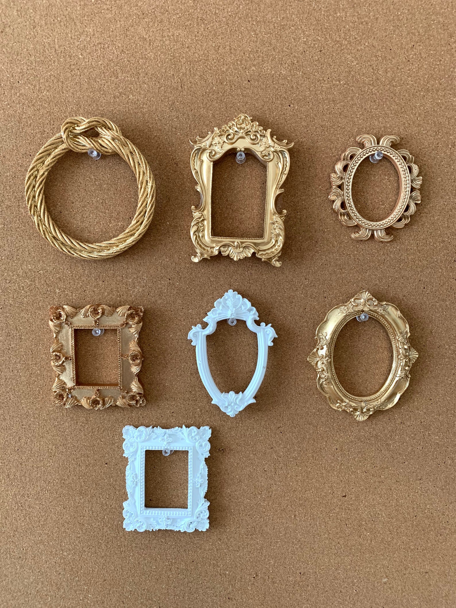 Victorian Mini Frames Maximalist Decor Vintage Gold White - Etsy